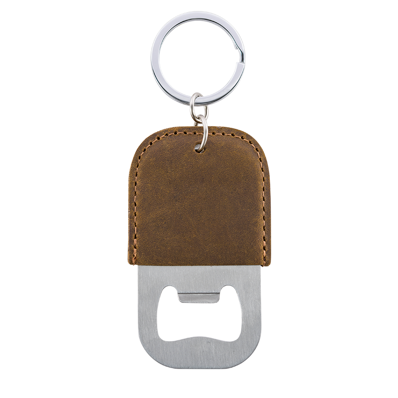 Personalised Genuine Leather Bottle Opener Keyring