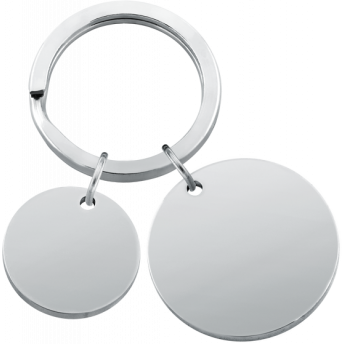 Personalised 2 Circles with Photo Engraved Keyring
